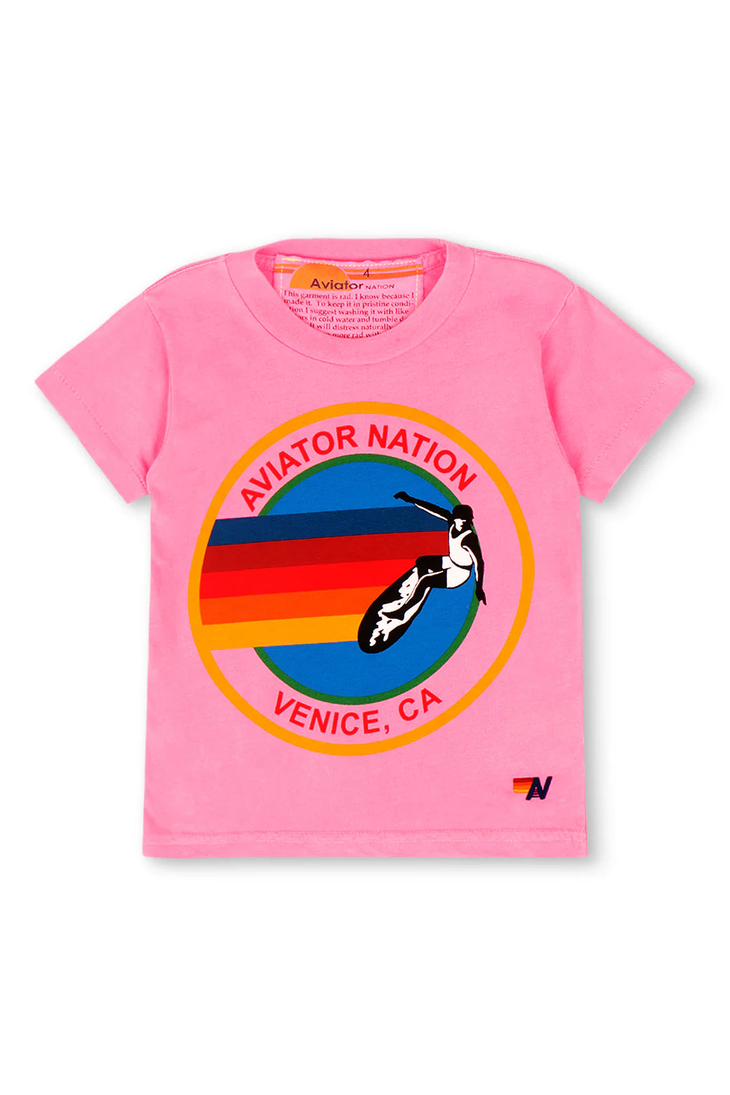 GIRLS AVIATOR NATION TEE - NEON PINK – Kitson LA