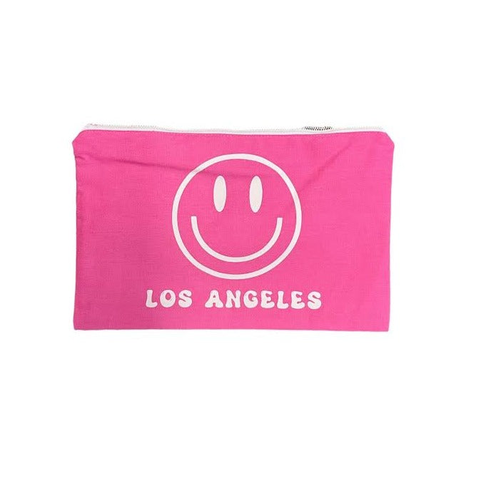PINK LOS ANGELES SMILEY POUCH – Kitson LA