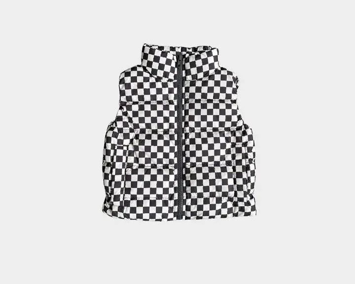 KIDS CHECKERED PUFFER VEST – Kitson LA