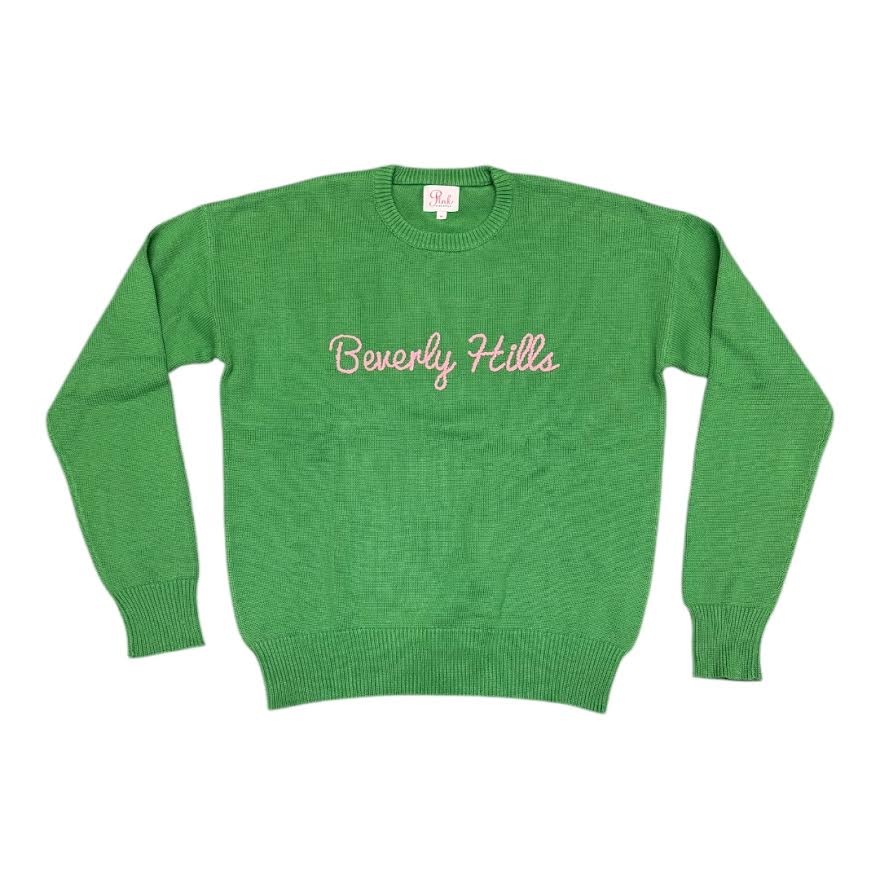 GIRLS GREEN BEVERLY HILLS KNIT SWEATER – Kitson LA