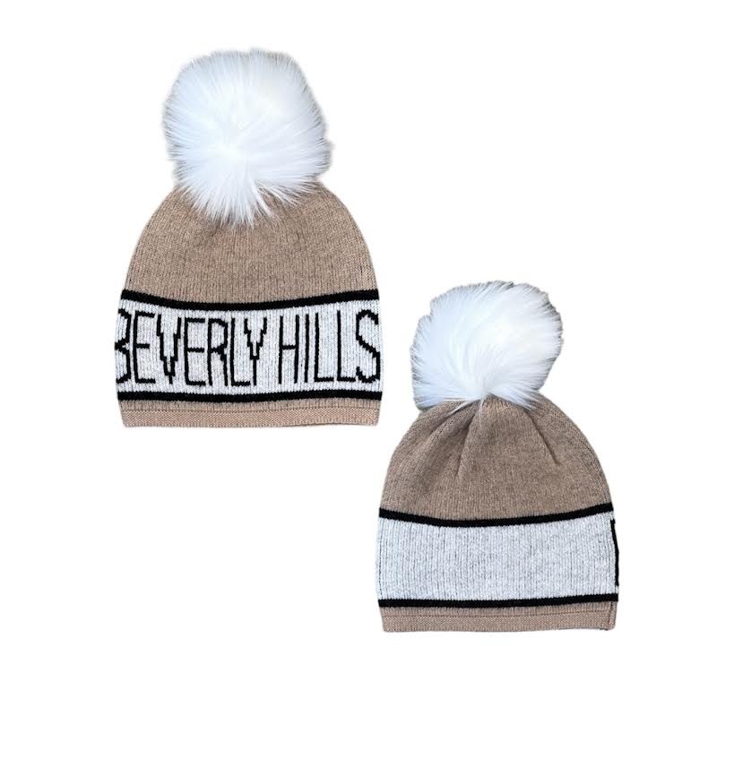 CAMEL BEVERLY HILLS POM BEANIE – Kitson LA