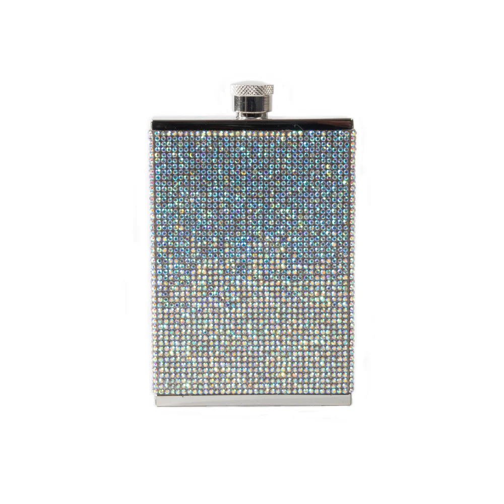 SQUARELY CRYSTAL FLASK - SILVER – Kitson LA