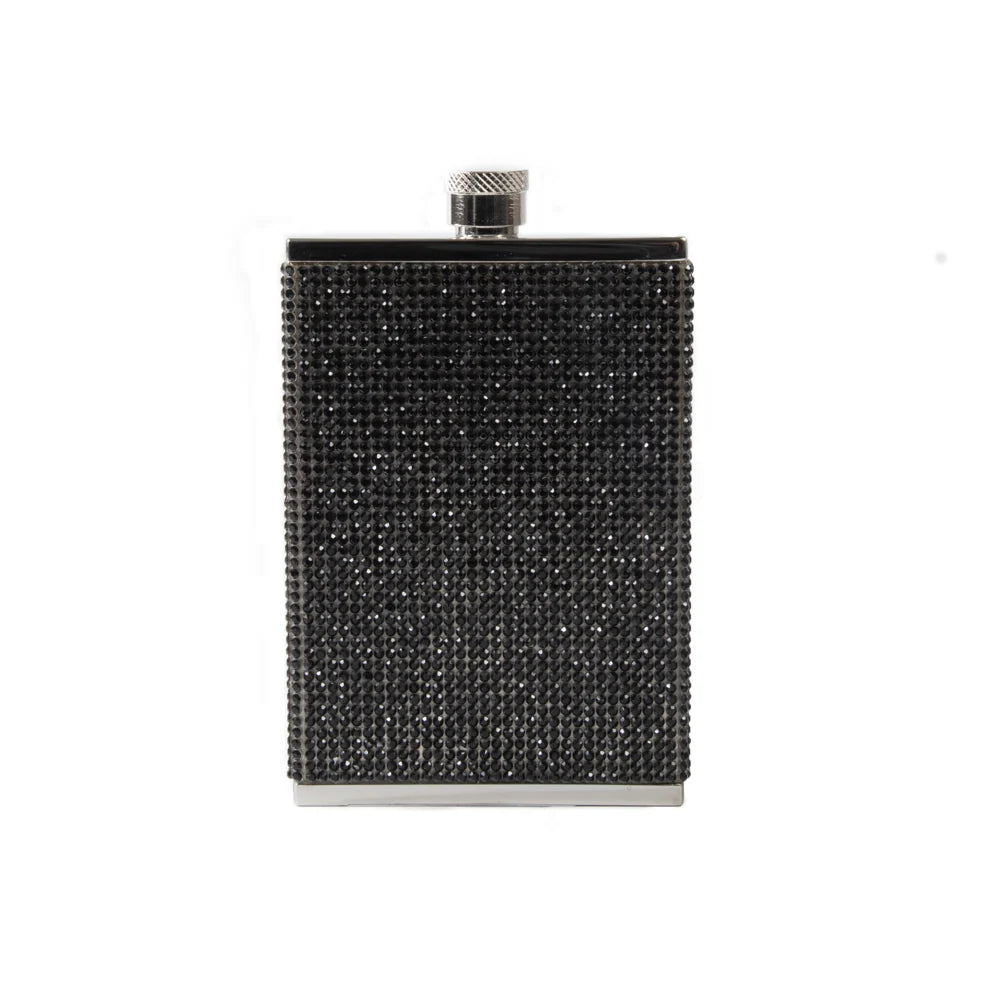 SQUARELY CRYSTAL FLASK - BLACK – Kitson LA