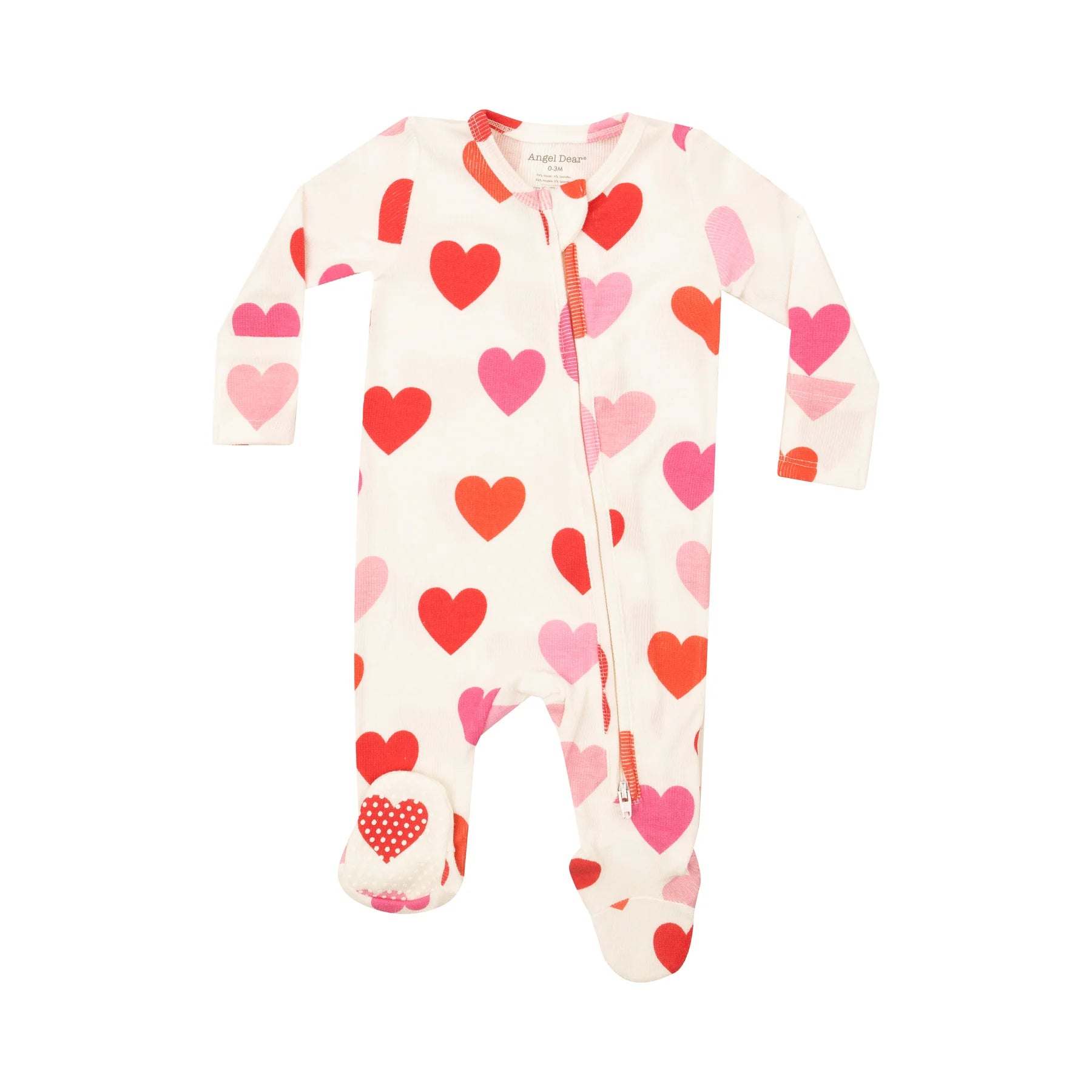 BABY BIG HEARTS 2 WAY ZIPPER FOOTIE – Kitson LA