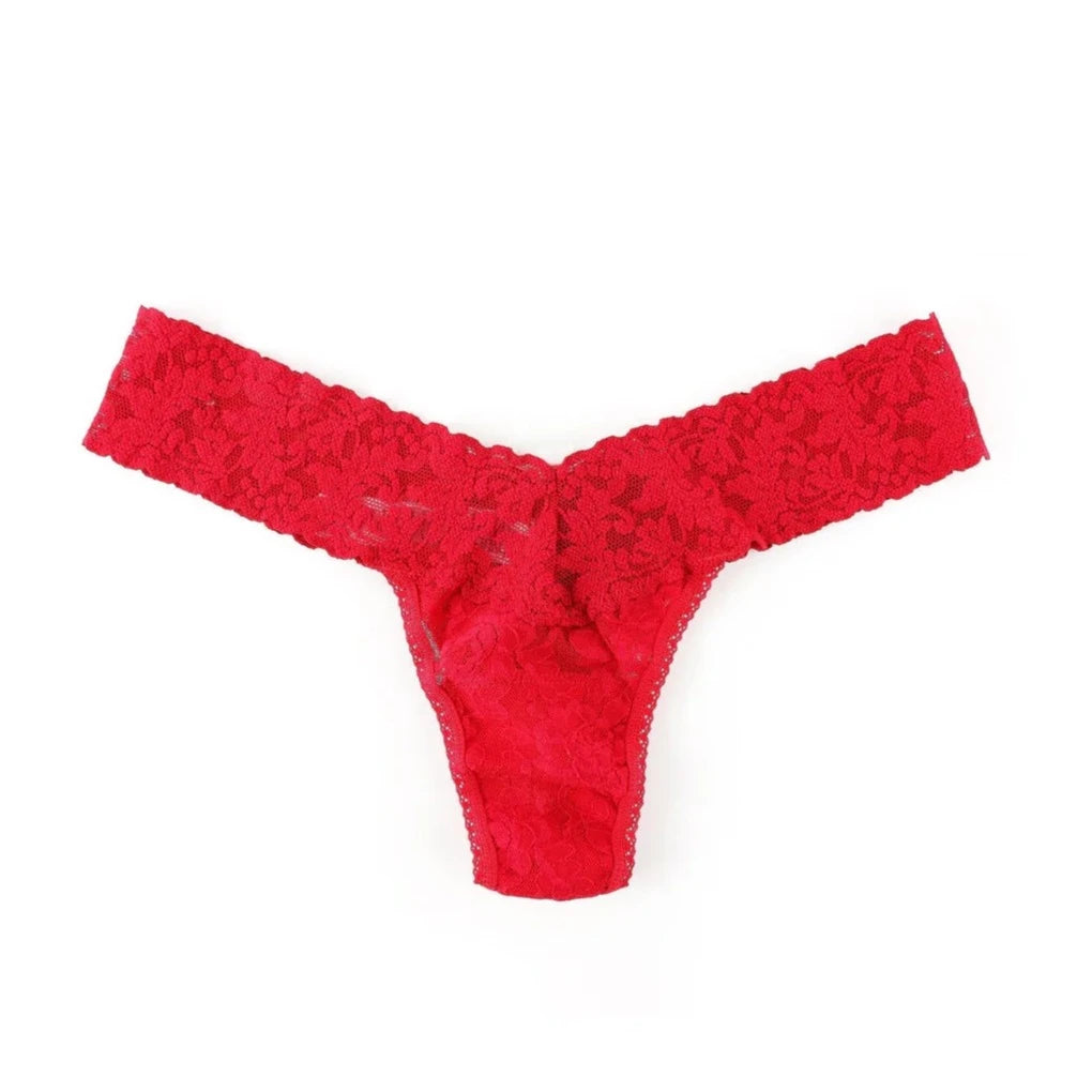 RED SIGNATURE LACE LOW RISE THONG – Kitson LA