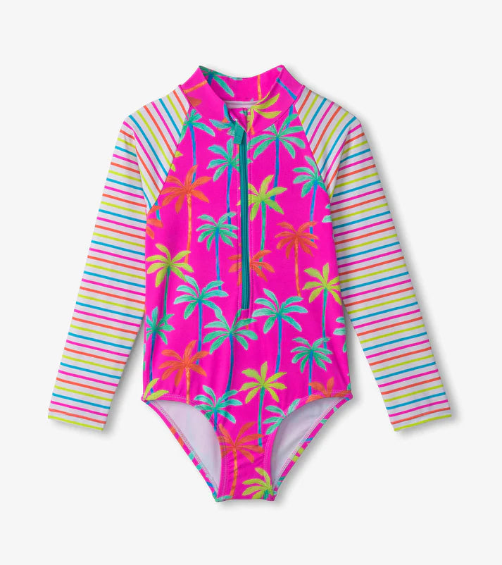 GIRLS PAINTED PALMS RASHGUARD SWIMSUIT – Kitson LA