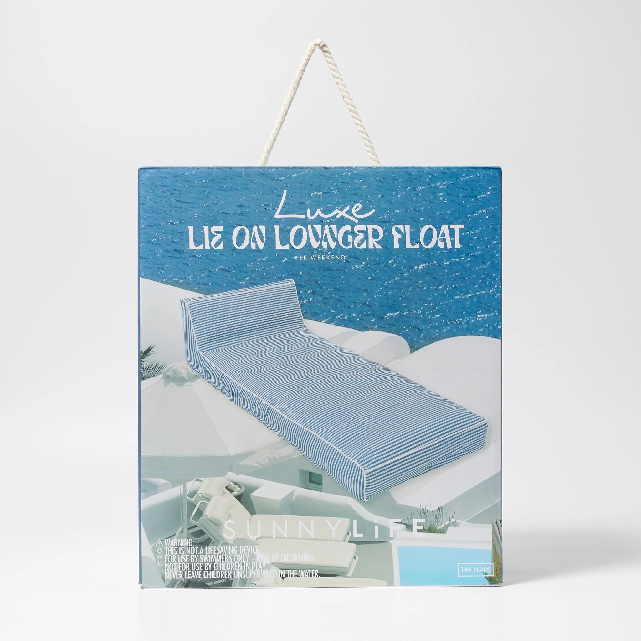 LE WEEKEND NAVY LUXE LIE ON POOL FLOAT – Kitson LA