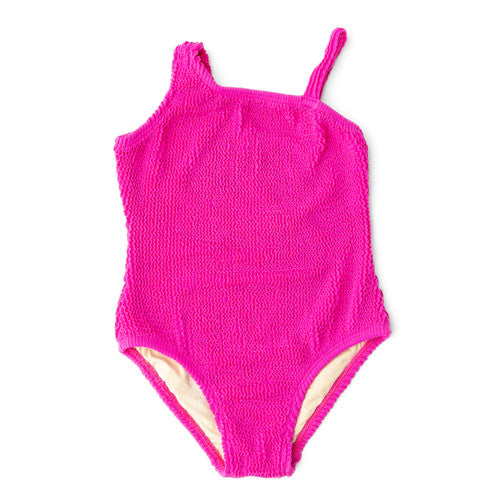 GIRLS BERRY CRINKLE ONE SHOULDER BATHING SUIT – Kitson LA