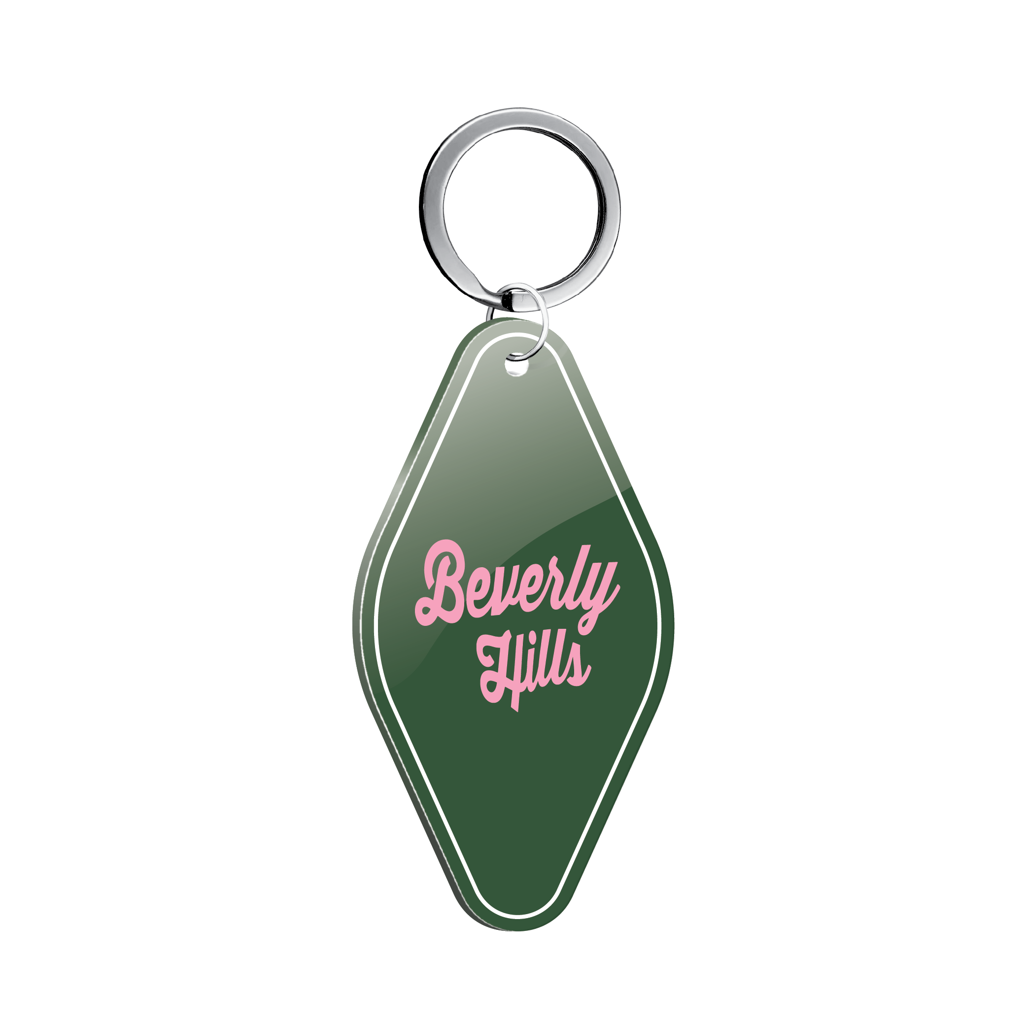 GREEN / PINK BEVERLY HILLS MOTEL KEYCHAIN – Kitson LA
