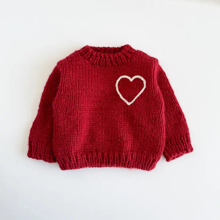 BABY GIRL RED HEART SWEATER – Kitson LA