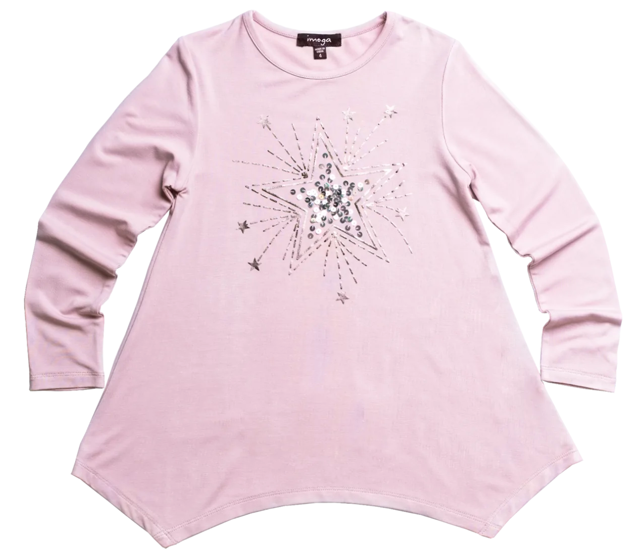 GIRLS PINK SEQUIN STAR TUNIC – Kitson LA